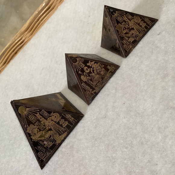 Accents | Vintage Egyptian Revival Style Pyramid Display Figurines Set ...